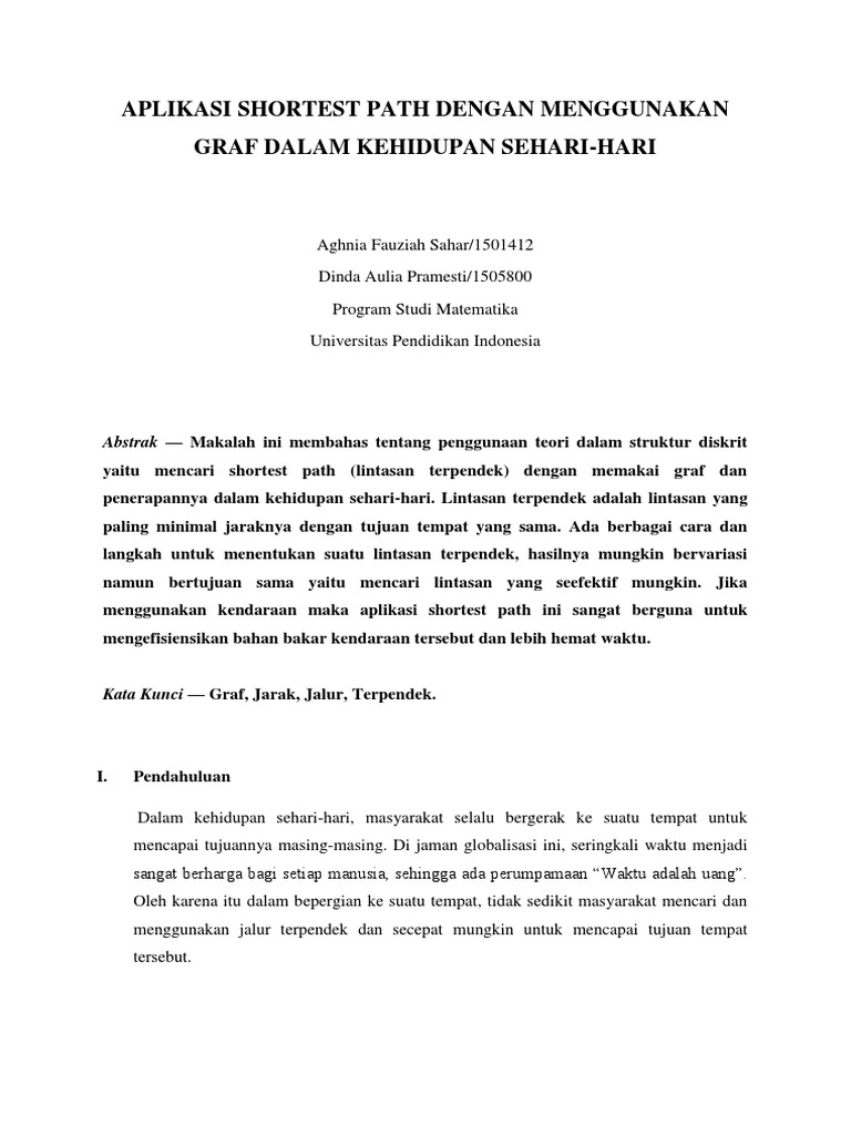 Aplikasi Shortest Path Graf | PDF | Metode & Bahan Ajar | Sains ...
