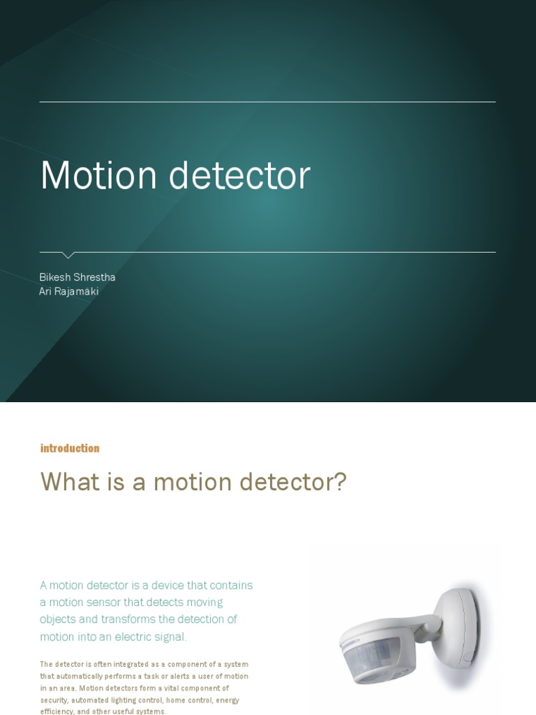 Motion Detector Types and Applications | PDF | Infrared | Sensor