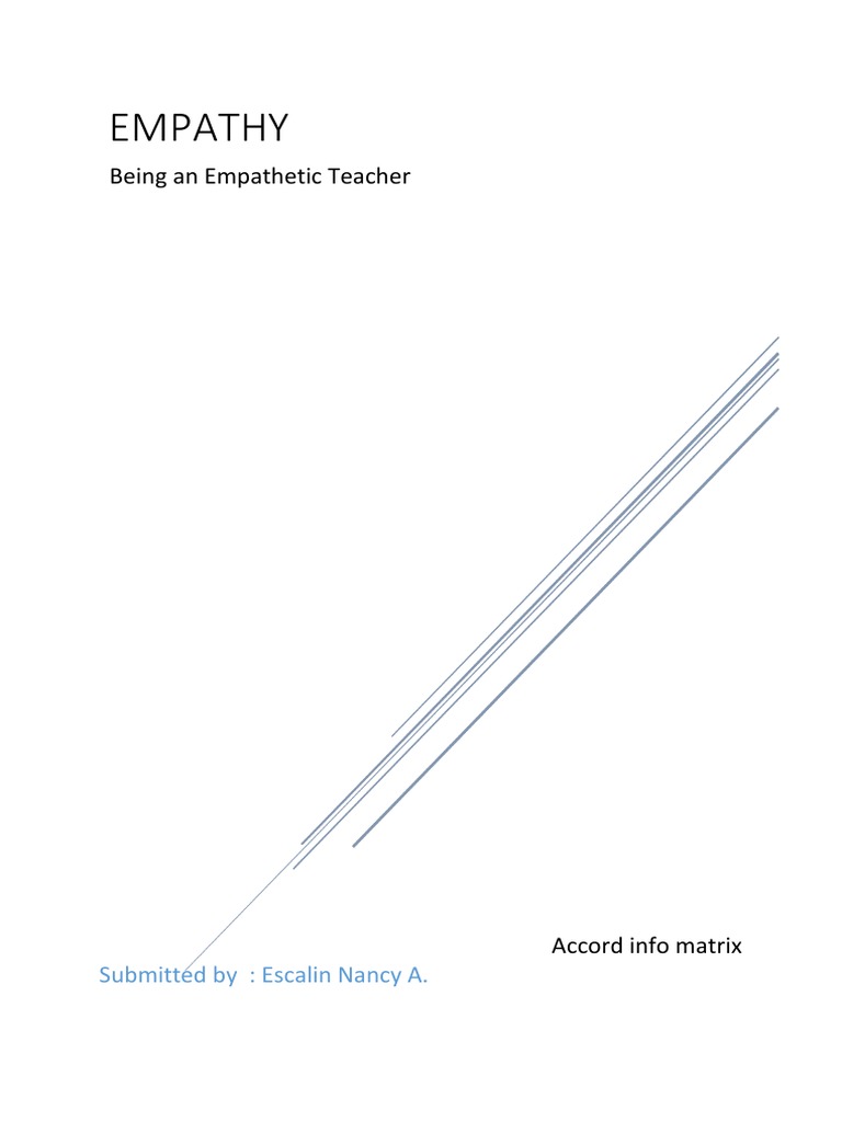 Empathy Being An Empathetic Teacher Pdf Educational Assessment