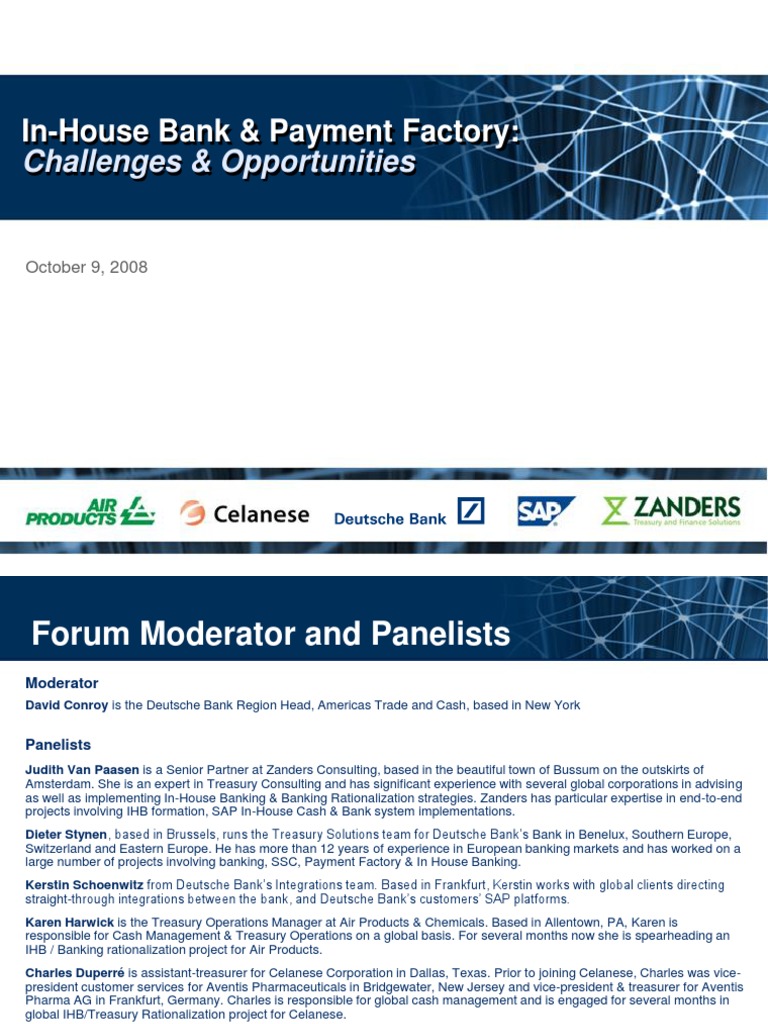In-House Bank & Payment Factory:: Challenges & Opportunities | PDF ...