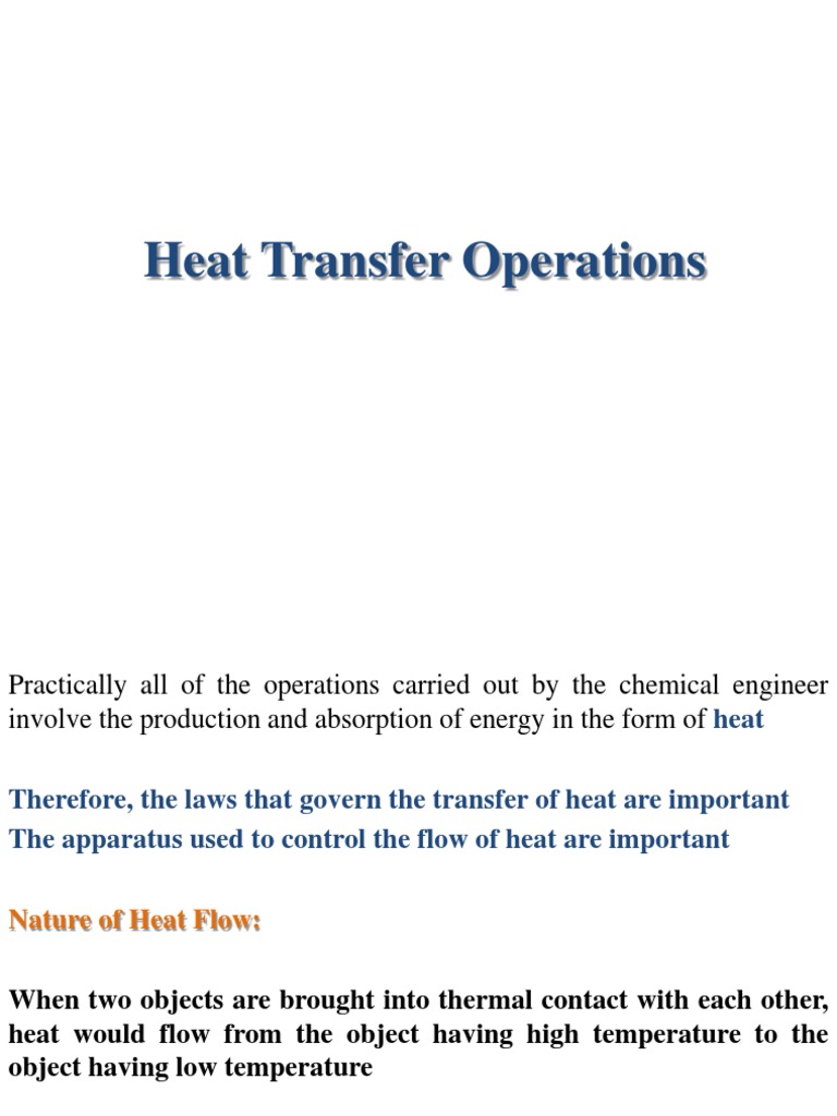 Heat Transfer Operations | PDF | Heat Transfer | Thermal Conduction