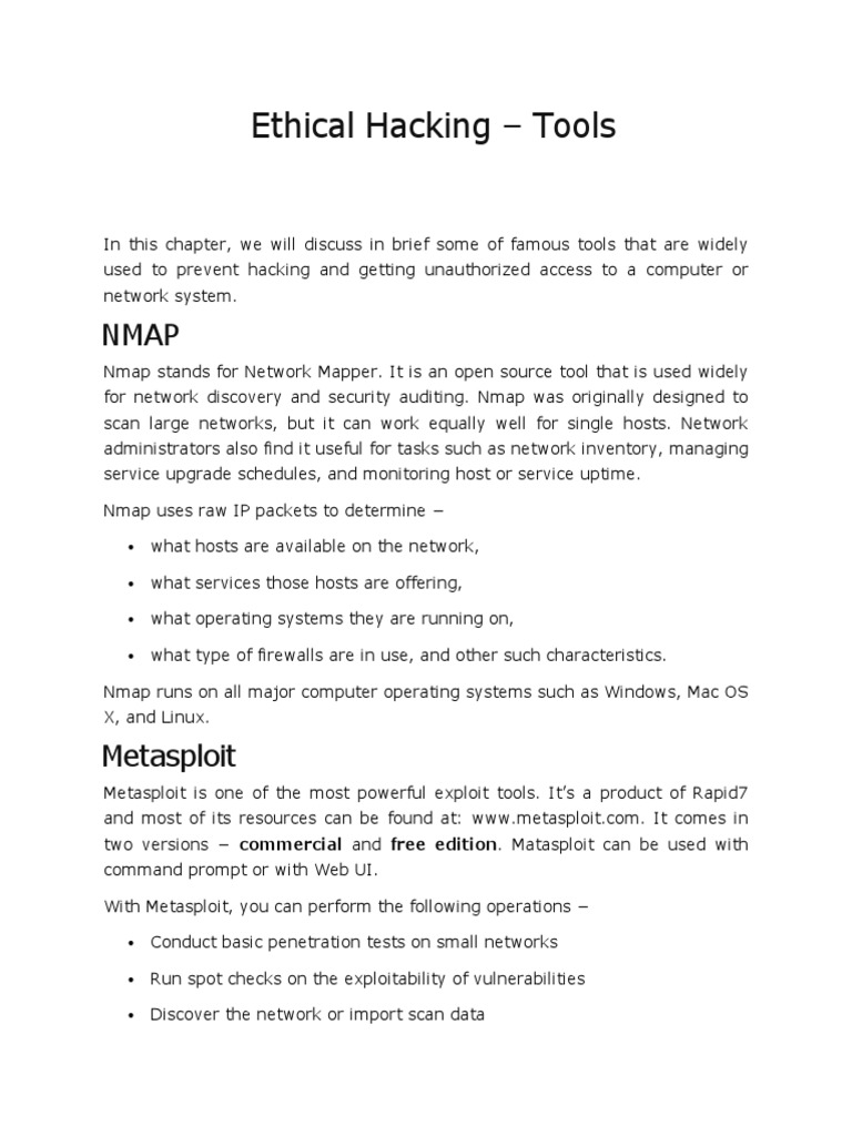 A Comprehensive Guide to Popular Ethical Hacking Tools and Their ...