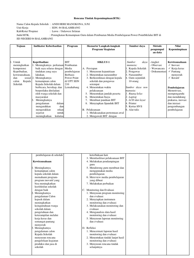 Contoh RTK ..... (A - ..... ) ... | PDF