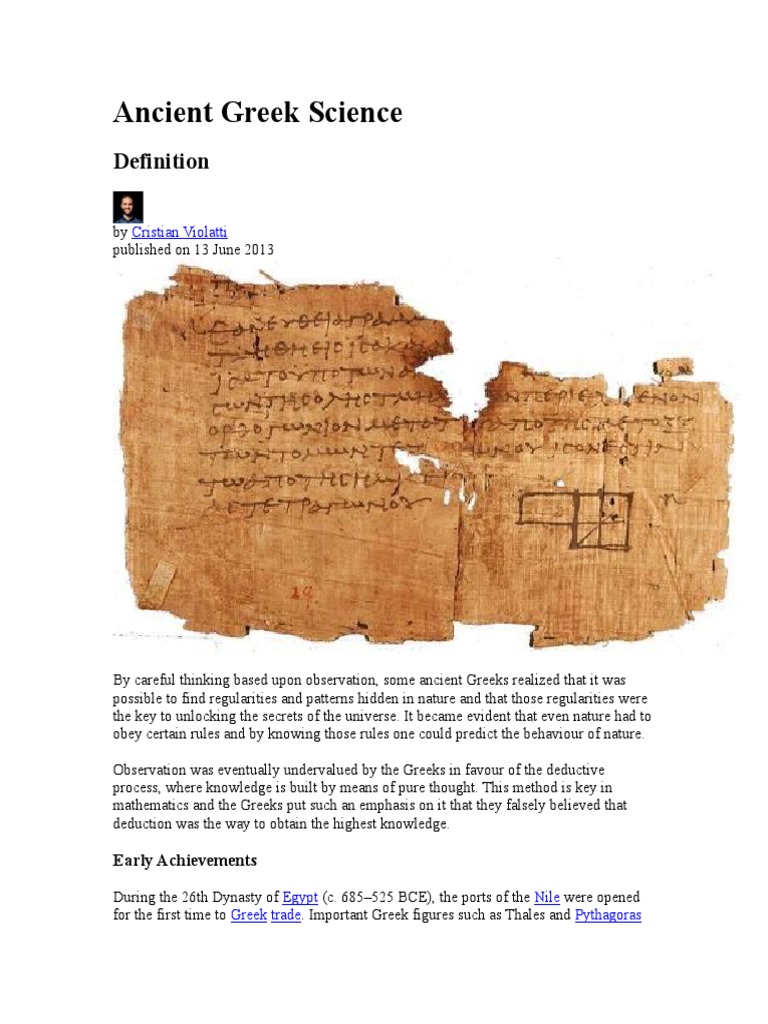 Ancient Greek Science: Cristian Violatti | Download Free PDF | Logic ...