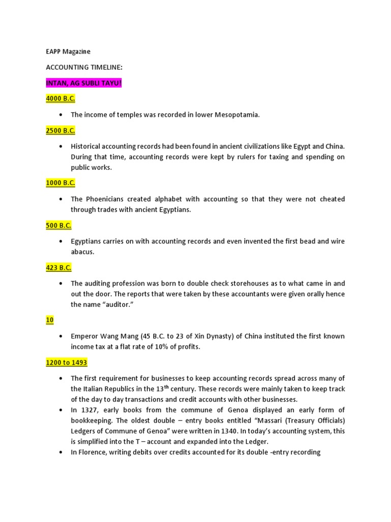 EAPP Accounting Outline Jargon Opinion | Download Free PDF ...