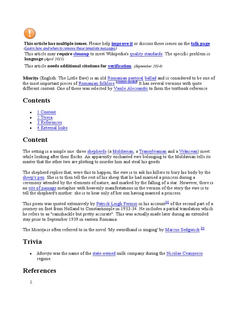 Miorita PDF | PDF | Romania