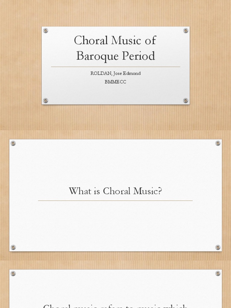 Choral Music of Baroque Period | PDF | Choir | Choral Music
