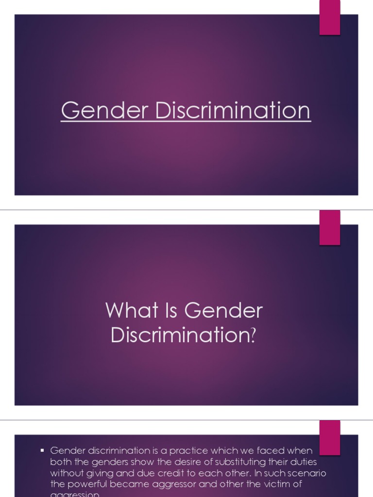 Gender Discrimination | PDF | Discrimination | Gender