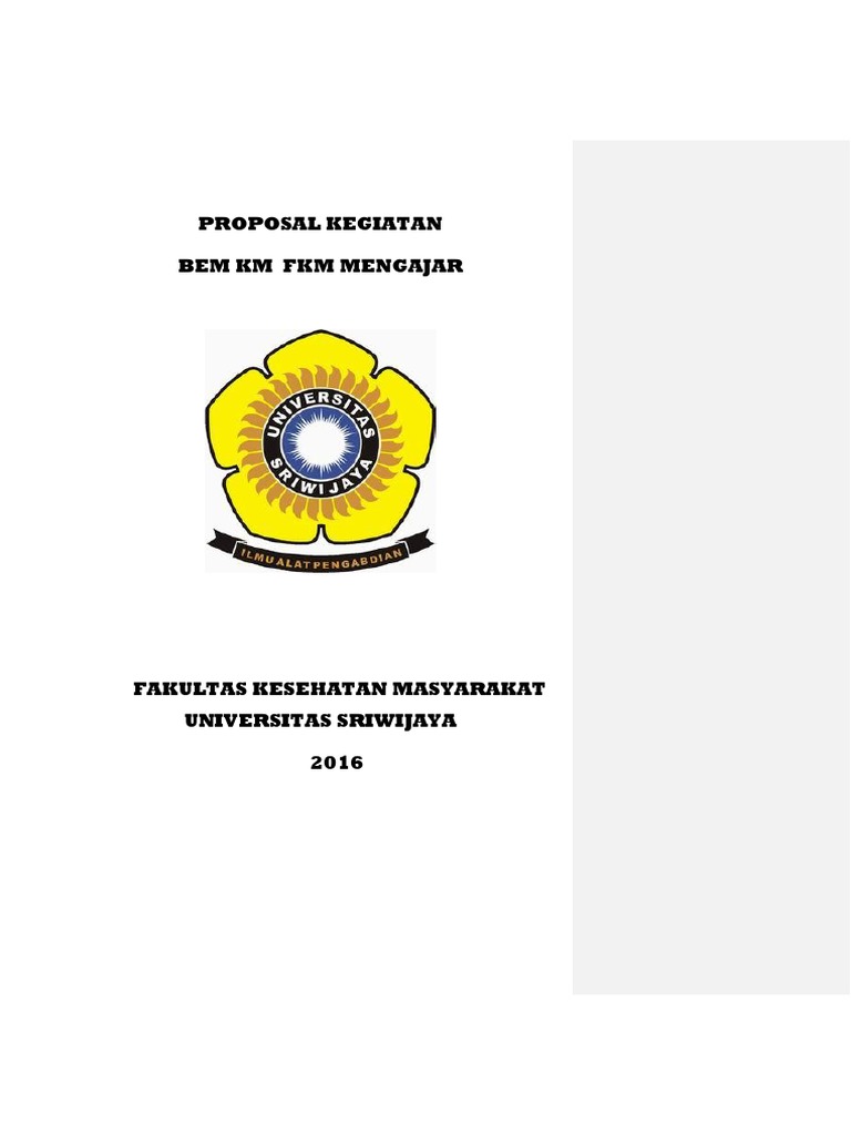 "BEM FKM UNSRI Mengajar 2016" | PDF | Kesehatan Holistik