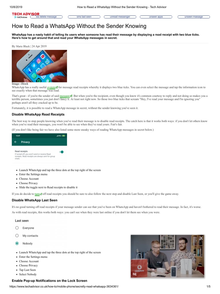 How To Read A Whatsapp Without The Sender Knowing: System Message | PDF | Android (Operating ...
