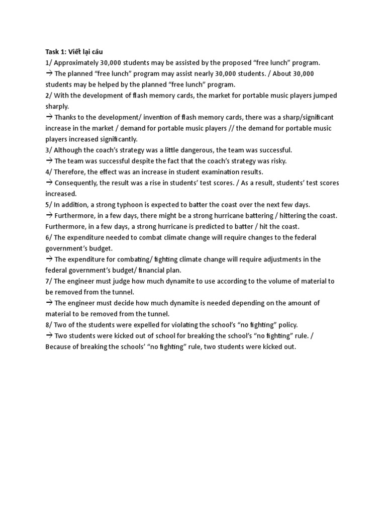 Paraphrase Key | PDF