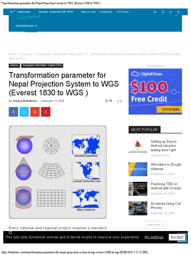 Transformation Parameter For Nepal Projection System To WGS (Everest ...
