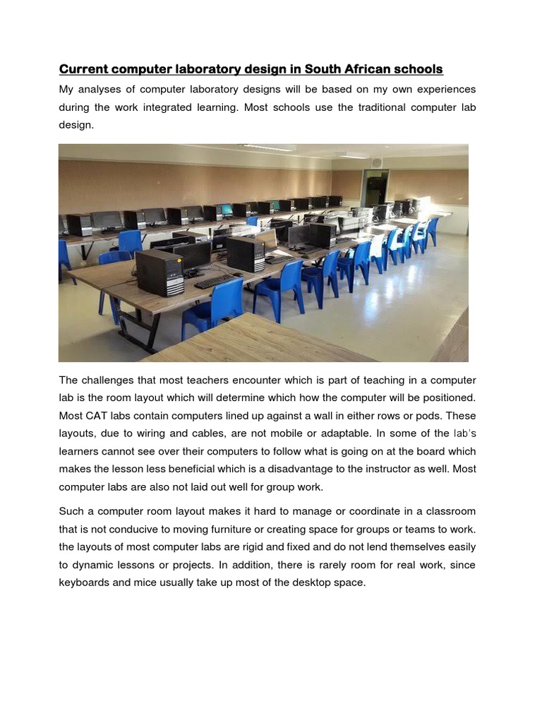 Computer Lab Layout | PDF | Classroom | Education Theory Computer Lab Layout | PDF | Classroom | Education Theory