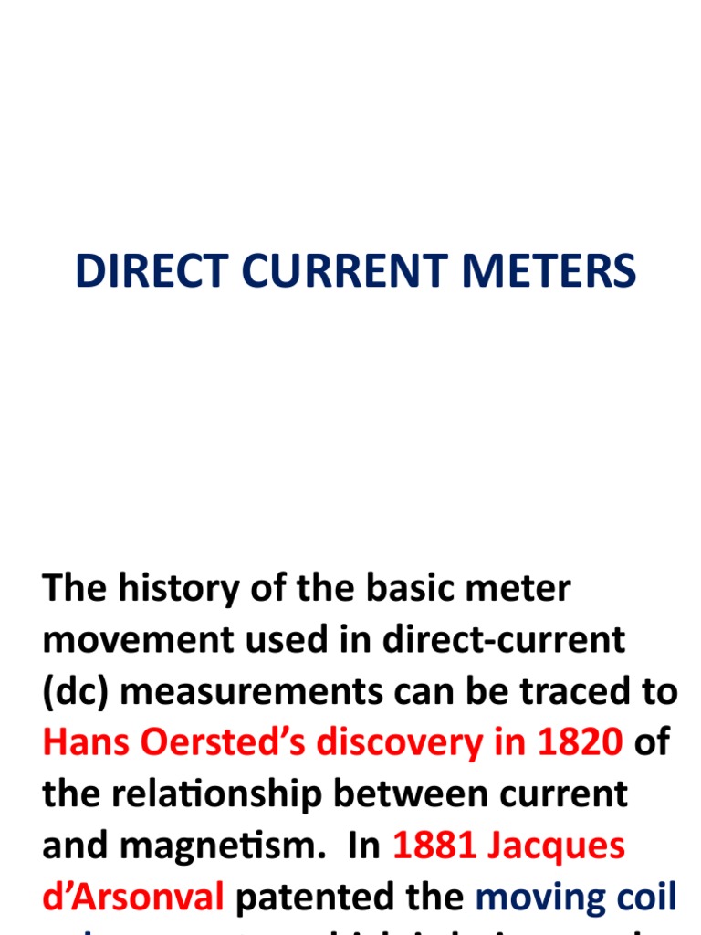 D'Arsonval Meter Movement in DC Meters | PDF | Voltage | Electrical ...
