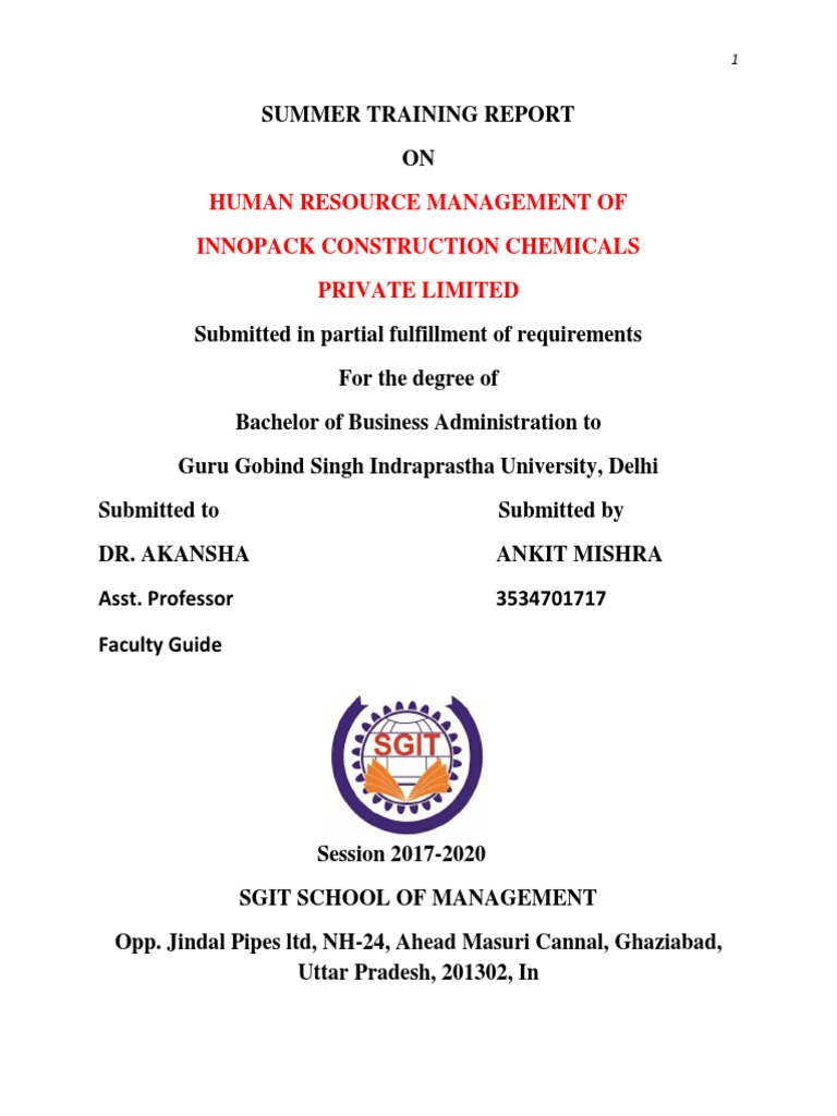 Training Report File | Download Free PDF | Human Resources | Human ...