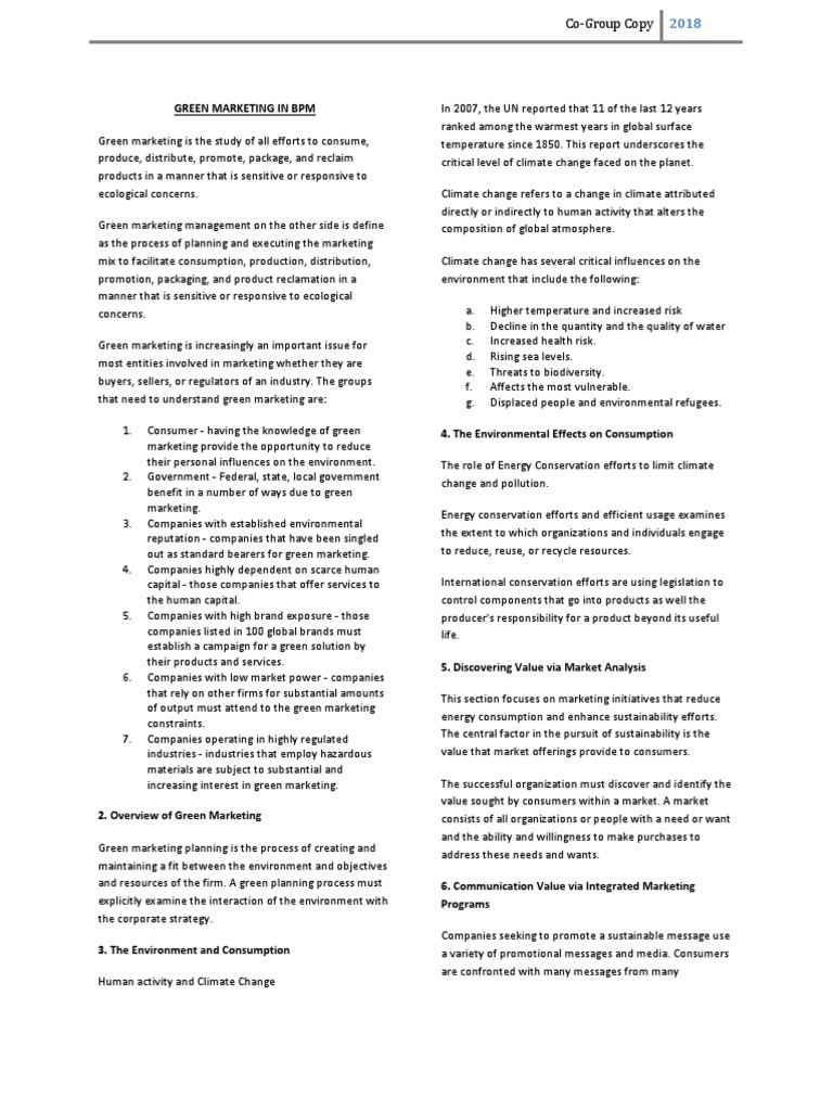 Green Marketing in BPM | PDF | Green Building | Sustainability