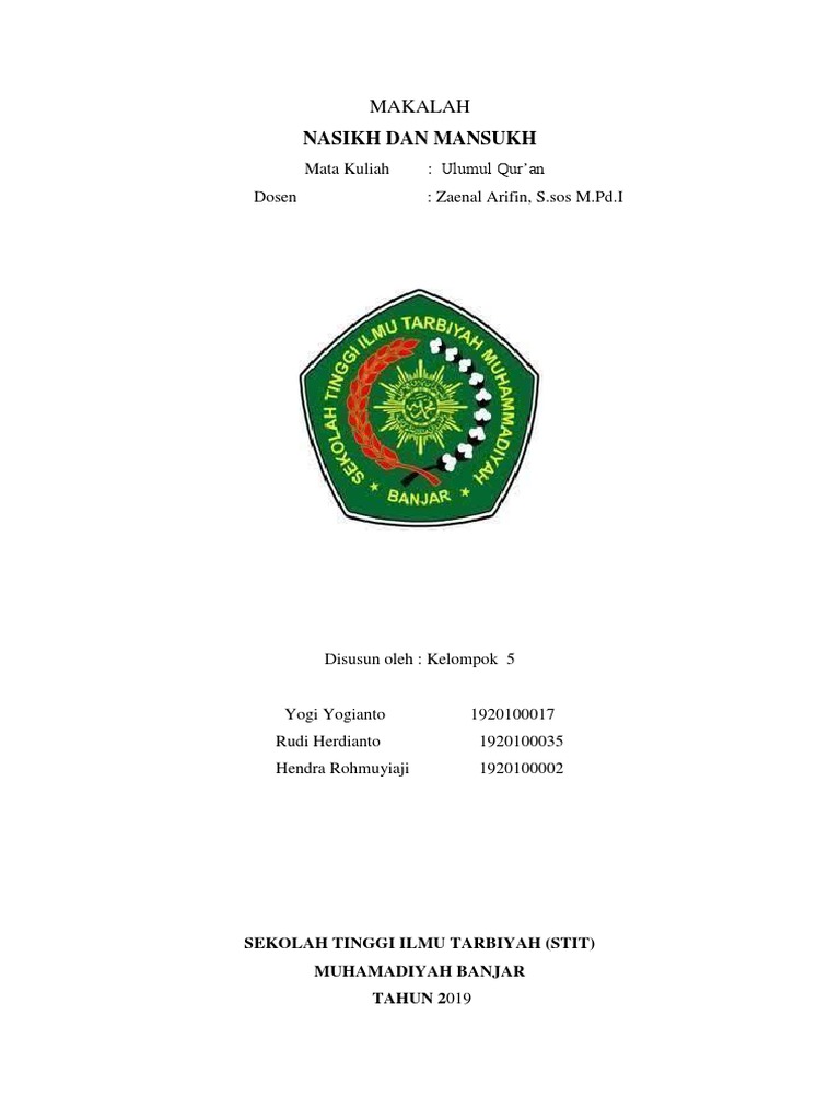 Memahami Nasikh dan Mansukh dalam Islam | PDF