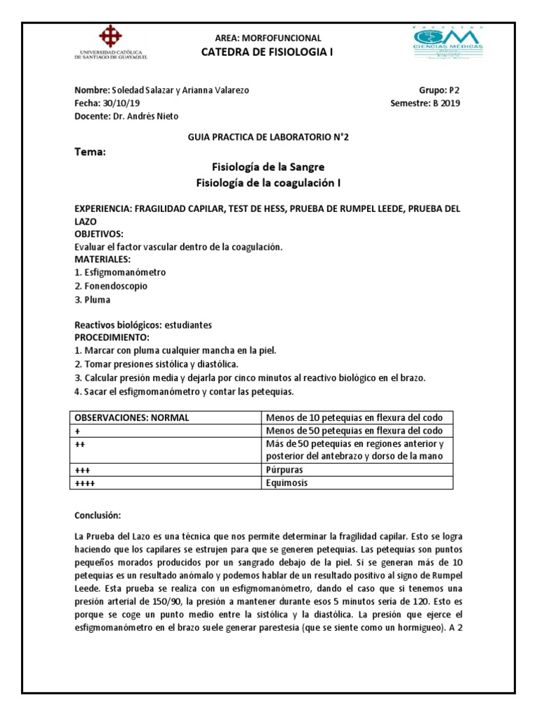 Fragilidad Capilar | PDF | Fisiología | Sistema cardiovascular