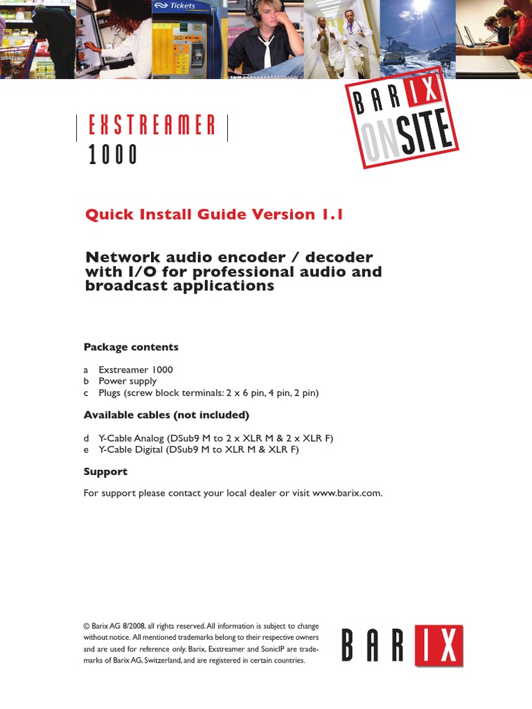 Exstreamer: Quick Install Guide Version 1.1 | PDF | Ip Address | Internet Protocols