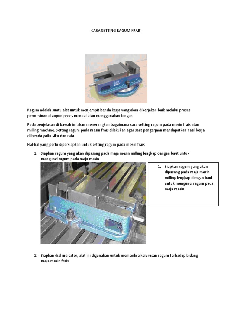 Panduan Setting Ragum Frais | PDF