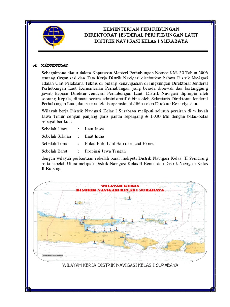 Tugas dan Fungsi Disnav Kelas I Surabaya | PDF