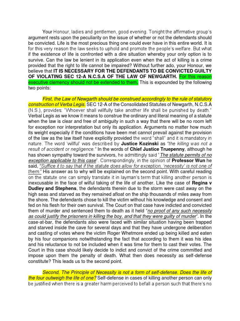 Of Violating Sec 12-A N.C.S.A of The Law of Newgarth. For This Reason ...