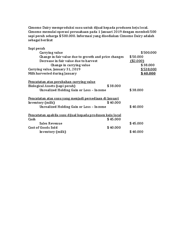 Contoh Soal PSAK 69 | PDF