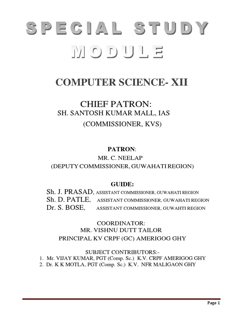 C++ Study Guide for Class XII Students | PDF | Constructor (Object ...