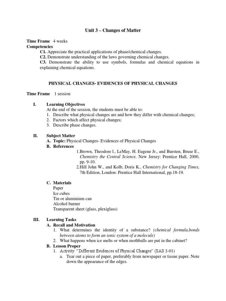 Understanding Physical Changes in Matter | PDF | Ice | Steam