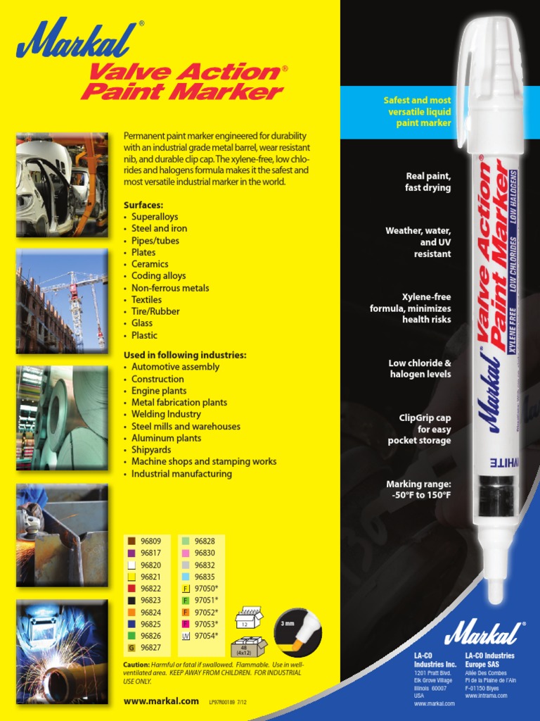 MARKAL (DATA SHEET) ProductBulletin ValveActionPaintMarker NorthAmerica ...