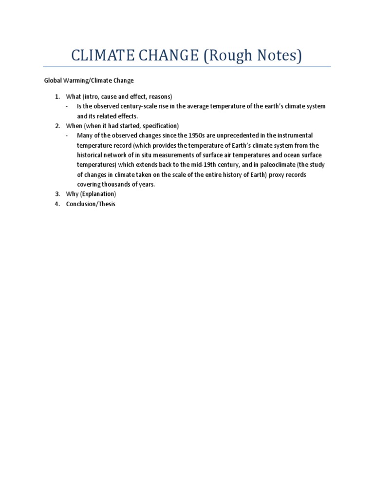 Climate Change (Notes) | PDF