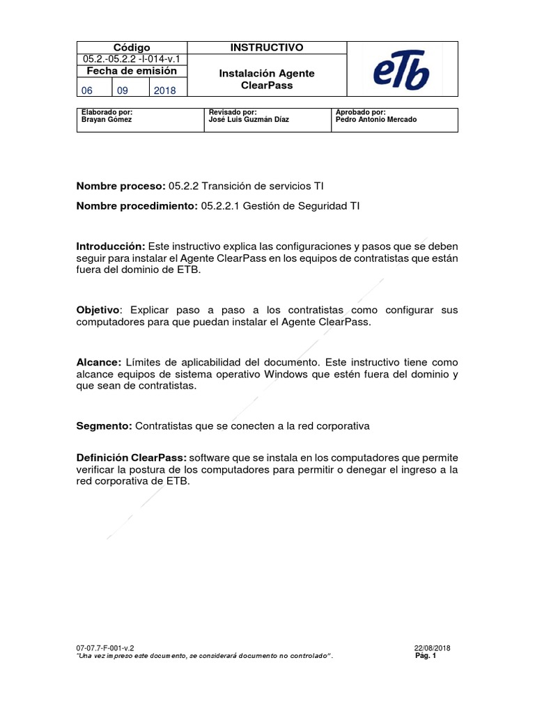 Paso a paso para instalar el Agente ClearPass en equipos Windows fuera ...