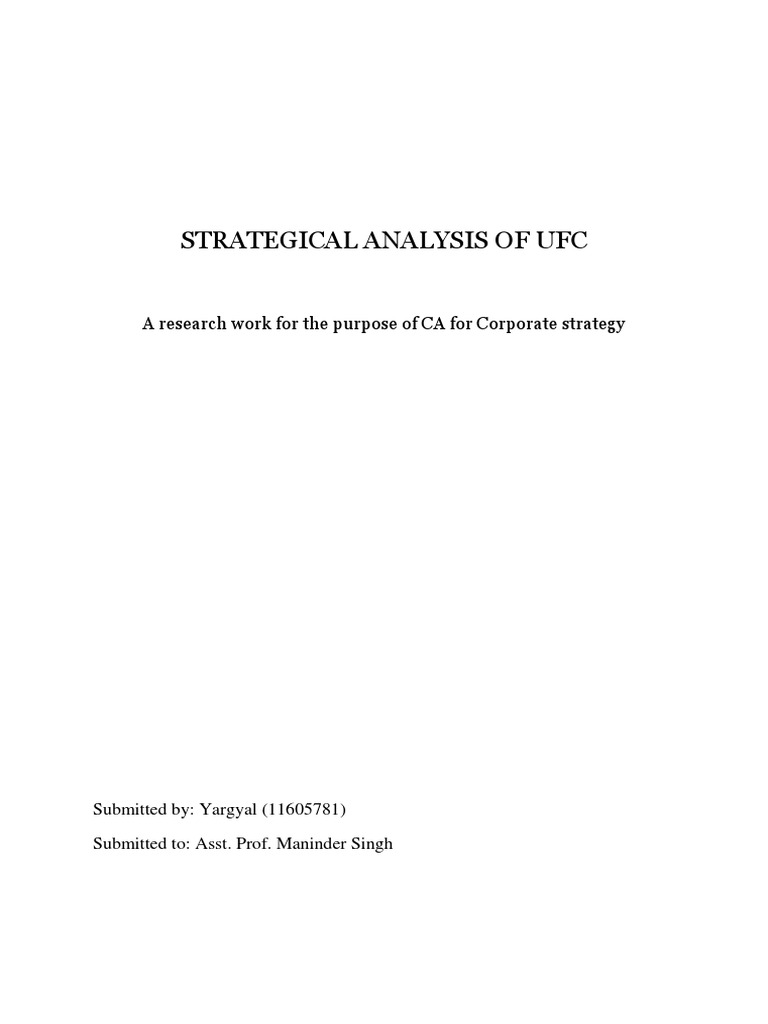 Stratigical Analysis of Ufc | PDF | Ultimate Fighting Championship ...