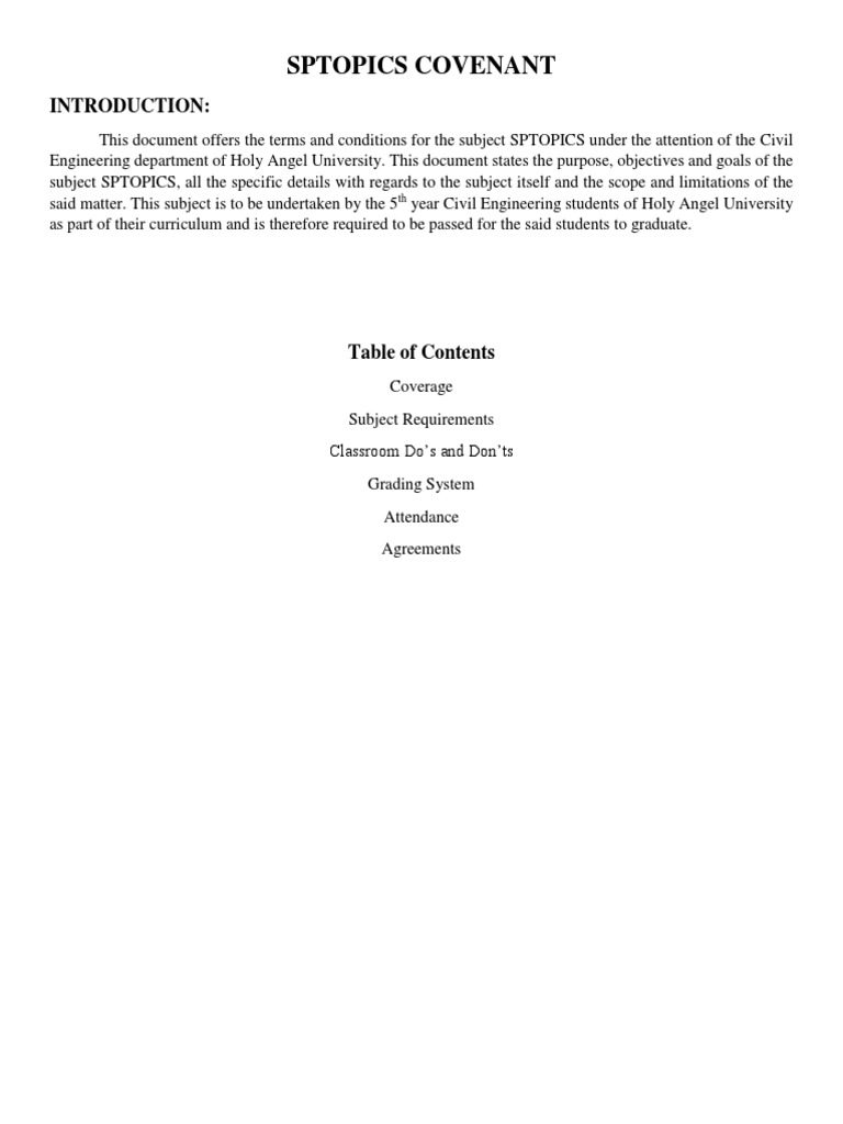 Sptopics Covenan Updated | PDF | Academic Dishonesty | Test (Assessment)