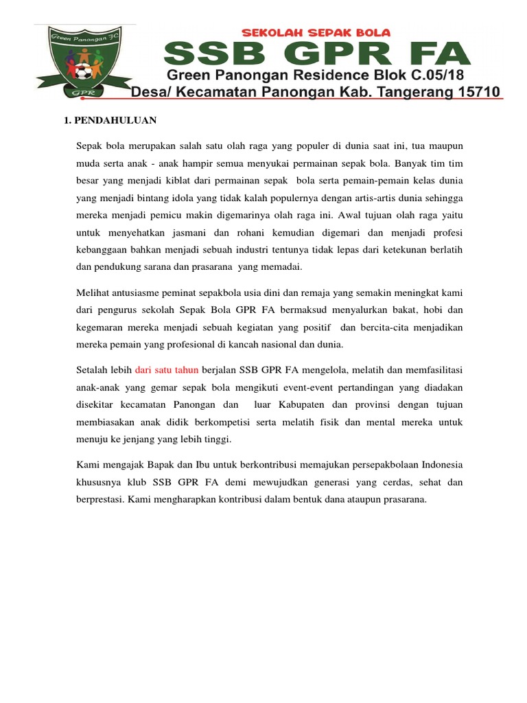 Proposal SSB GPR Fa | PDF