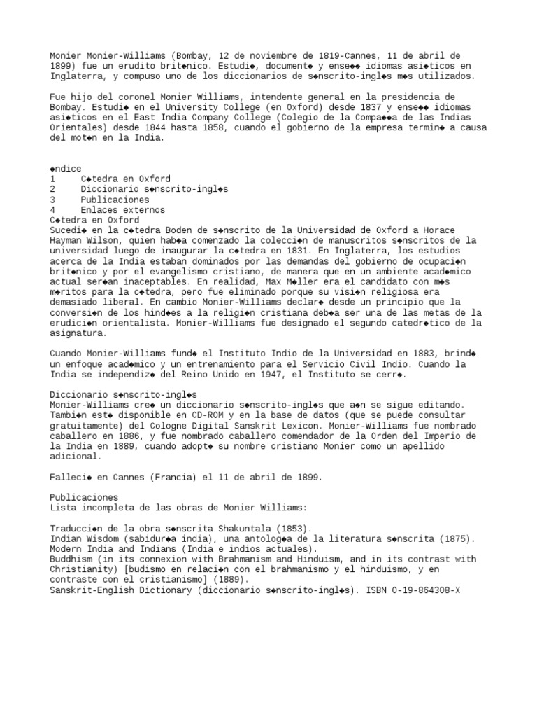 Monier-Williams: Diccionario Sánscrito-Inglés | PDF | sánscrito ...
