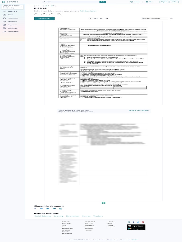 DISS LP - Social Sciences - Learning | PDF | Social Science | Learning