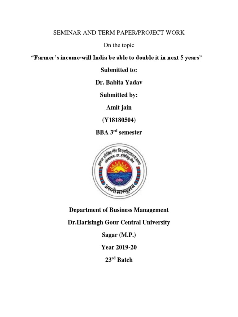 Seminar and Term Paper/Project Work On The Topic | PDF | Gross Domestic ...