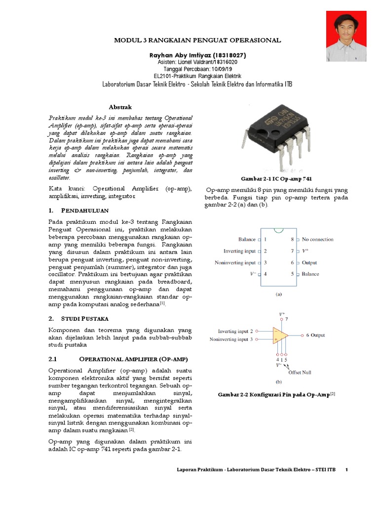 Laporan Praktikum Rangkaian Elektrik Modul 3 Penguat Operasional | PDF