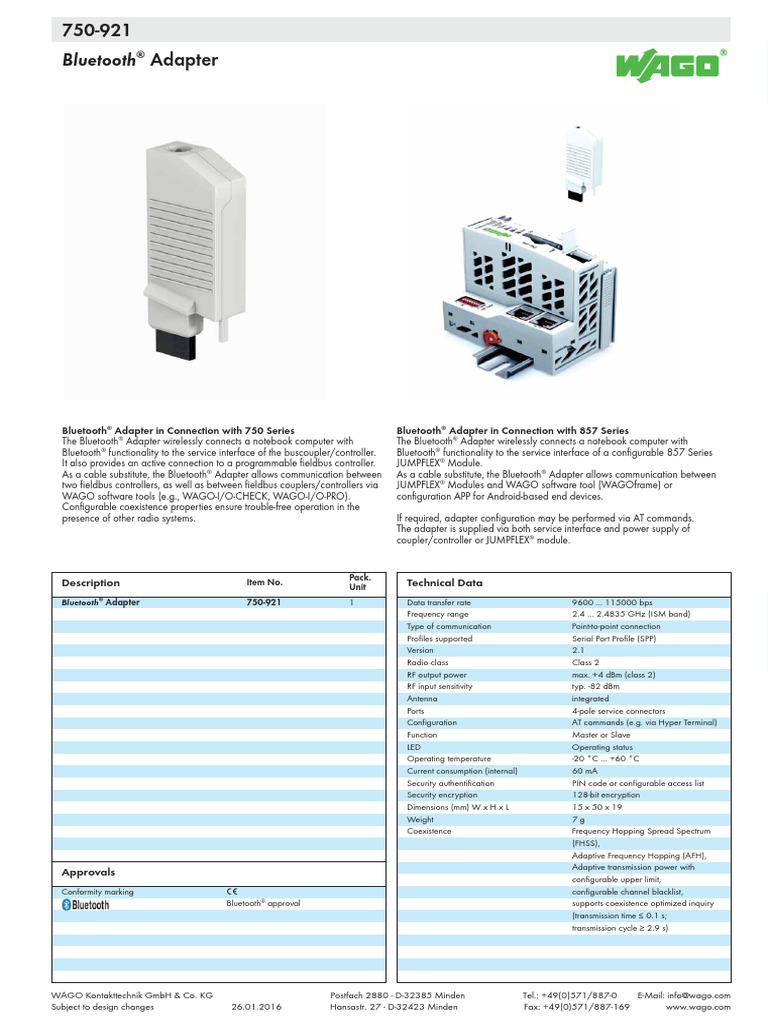 Wago | PDF | Bluetooth | Radio