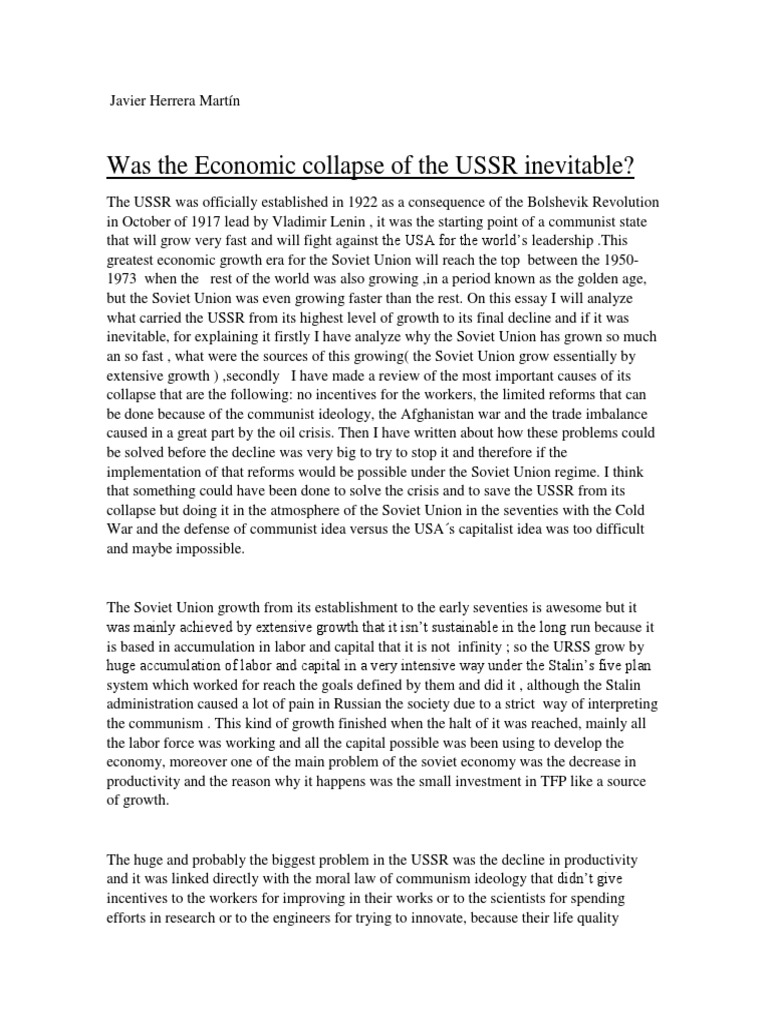 Was The Economic Collapse of The USSR Inevitable? | PDF | Soviet Union ...