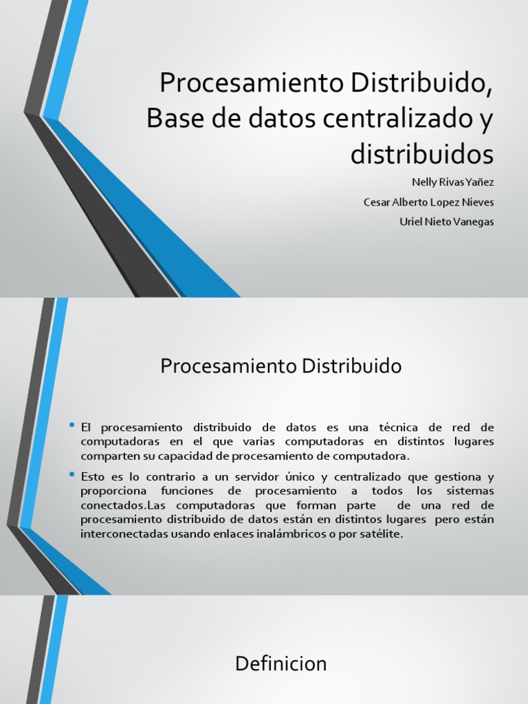 Procesamiento y Bases de Datos Distribuido | PDF | Bases de datos | Red ...