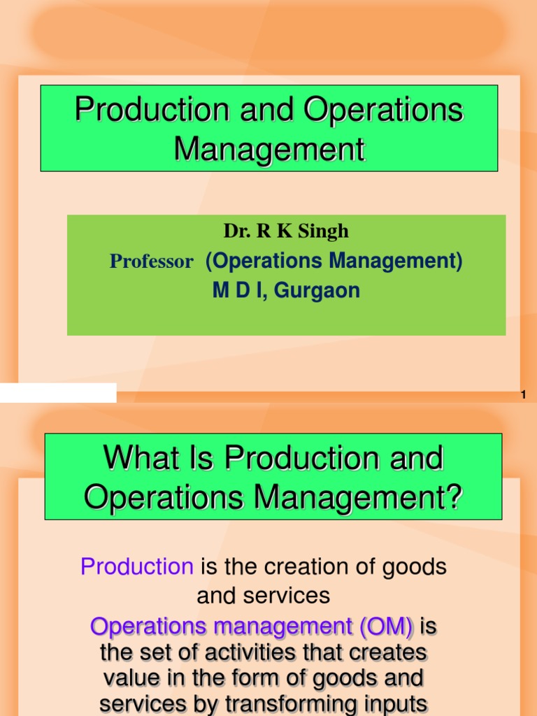 Operation Management | PDF | Operations Management | Supply Chain