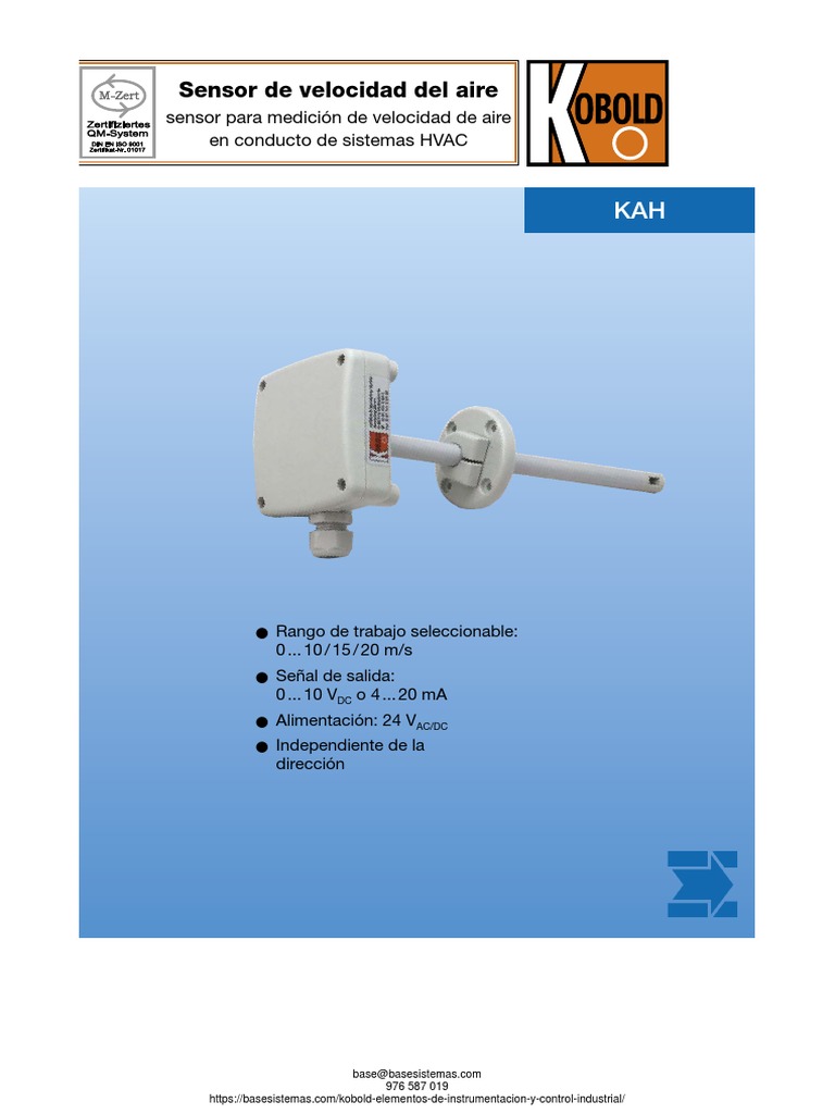 Sensor Velocidad Kobold Kah | PDF | Sensor | Ingenieria Eléctrica