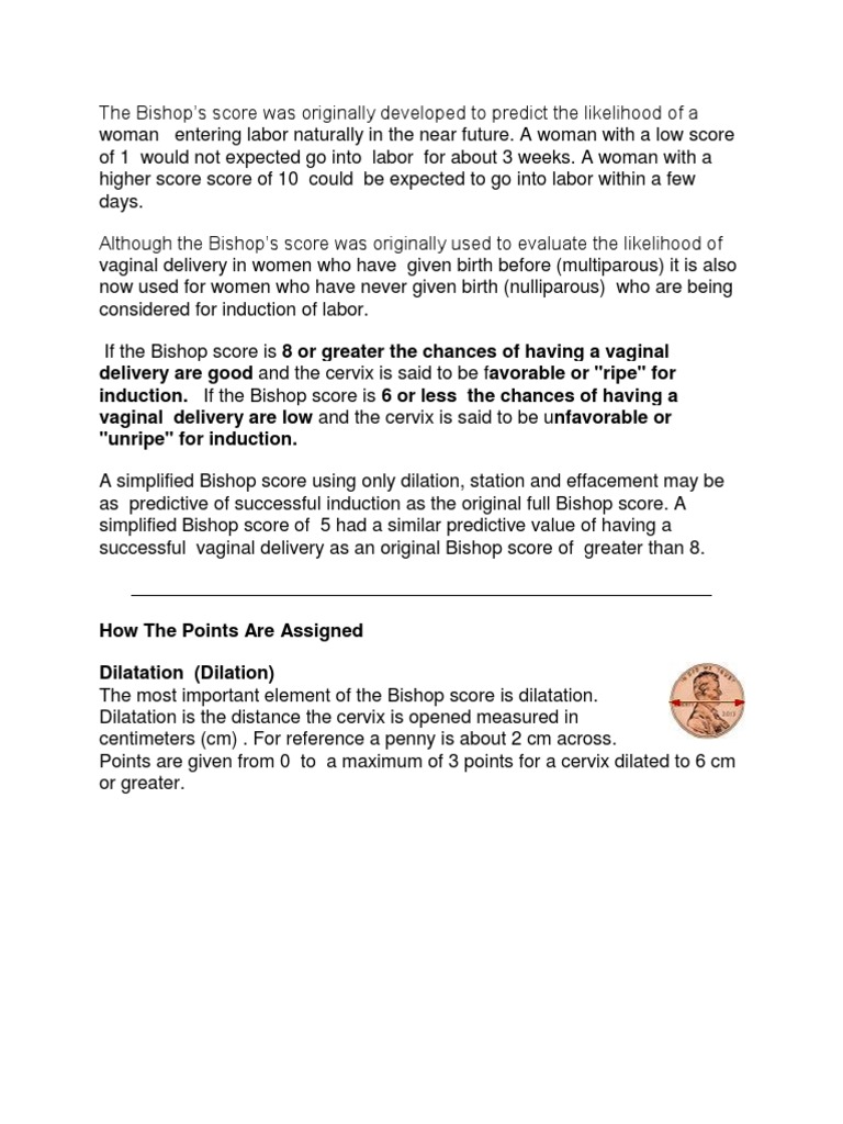 The Bishop Score | PDF | Childbirth | Human Pregnancy