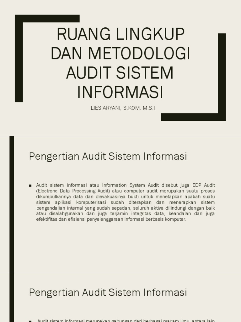 AUDIT SI K16-Pertemuan 3 | PDF