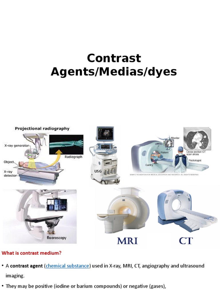 Types of Contrast Agents in Imaging | PDF | Medical Specialties ...