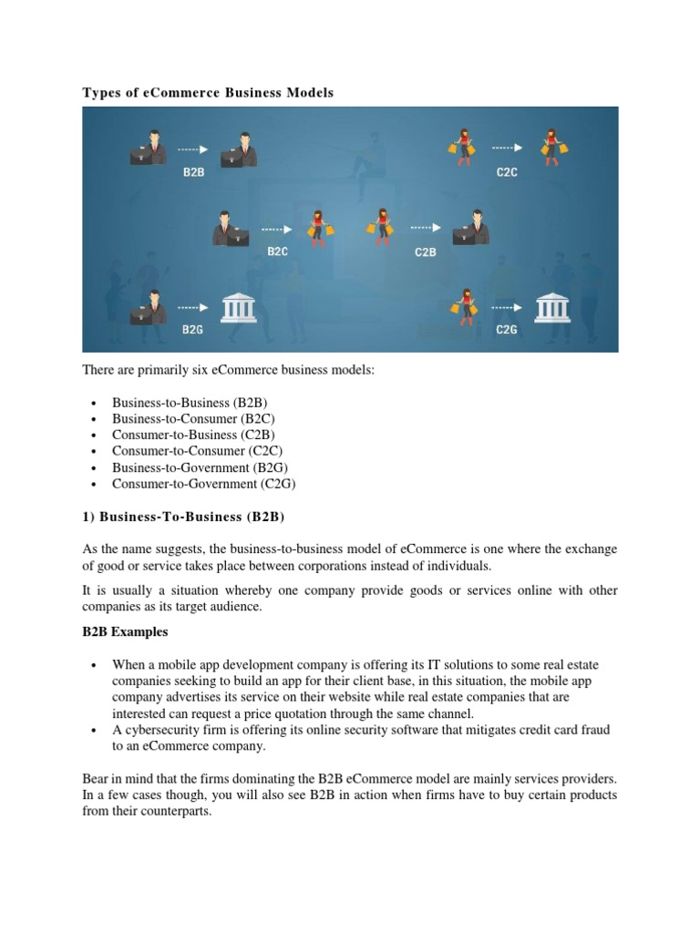 Types of E-Commerce Business Models | PDF | E Commerce | Retail