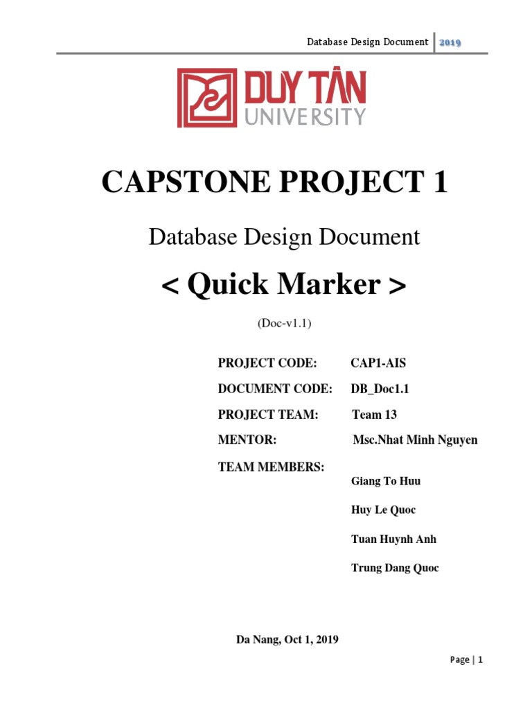 Database Design Document - V1.0 | PDF | Data | Software Engineering
