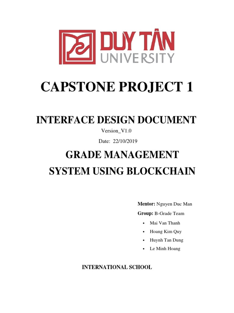 Capstone Project 1: Interface Design Document | PDF | Login | User ...
